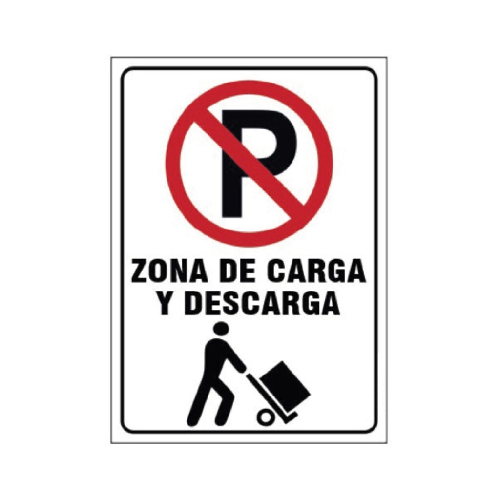 Señaletica Zona De Carga Y Descarga V S Digital Avisos En Acrílico